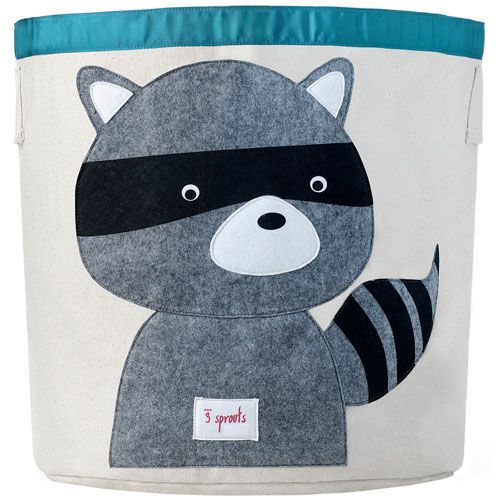 3 sprouts ronde opbergmand wasbeer 107-000-010 | ilovespeelgoed