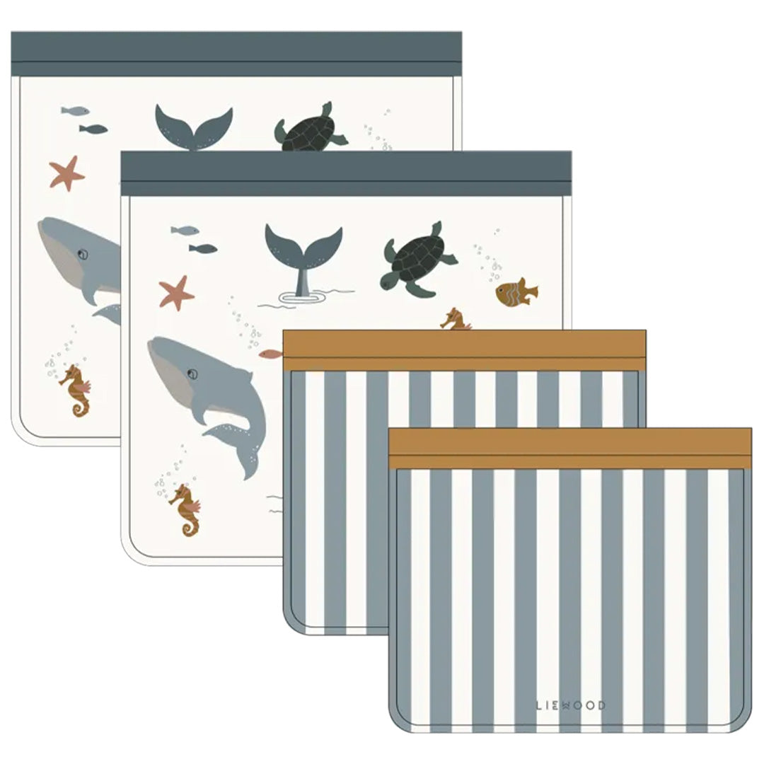 liewood herbruikbare zakjes rebus - all together sandy - 4st ...