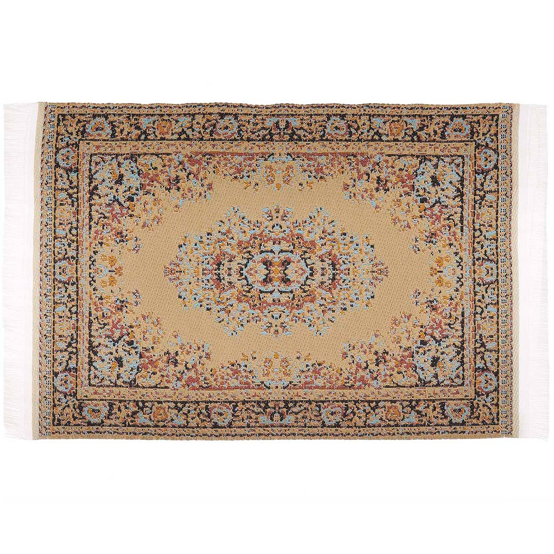 Miniatuur tapijt beige - 16 cm | ilovespeelgoed