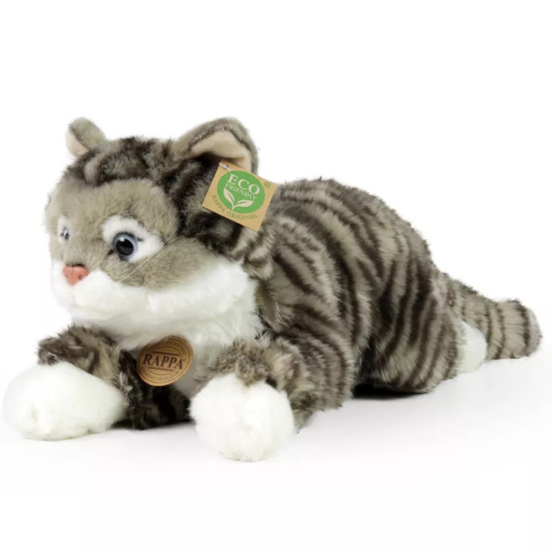 Rappa knuffelkat grijze tabby - 40 cm | ilovespeelgoed