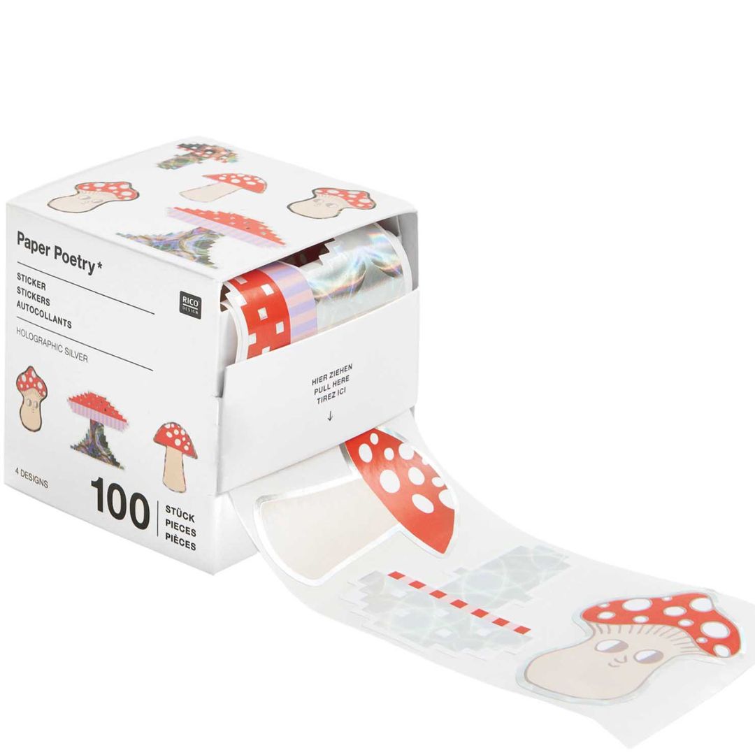 Rol stickers - grote paddenstoelen | ilovespeelgoed